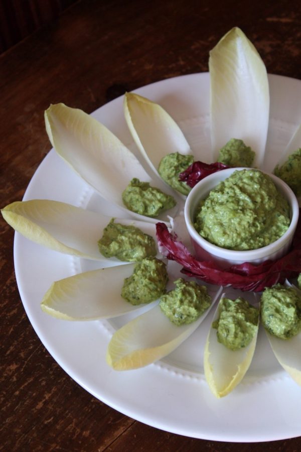 Endive with Green Pea Hummus | Catching Health with Diane Atwood